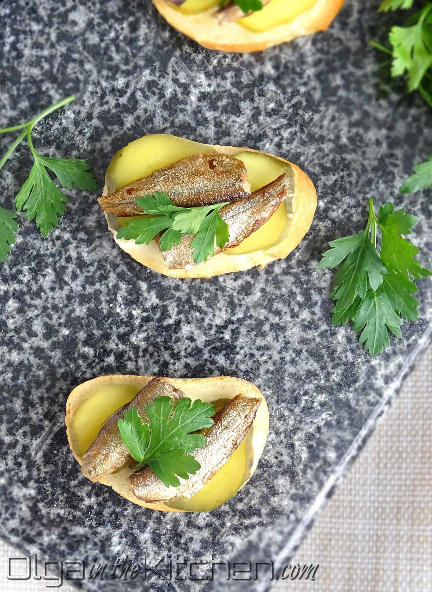 Sprats and Pickles Sandwiches (Canapes) - Olga in the Kitchen