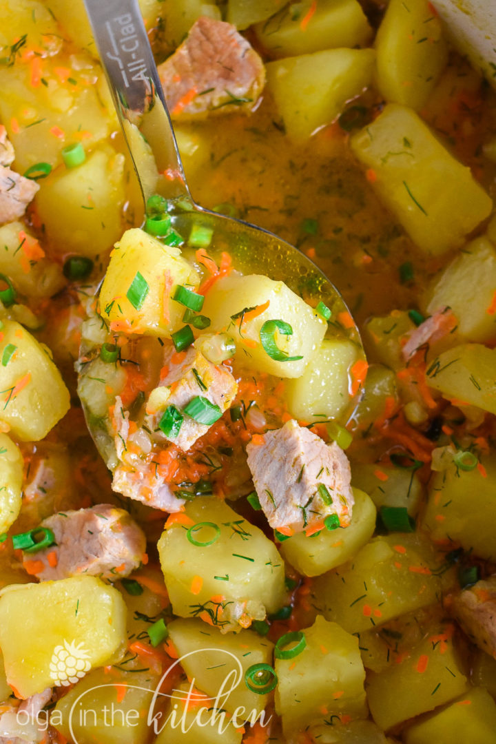 Braised Potatoes with Pork - Olga in the Kitchen