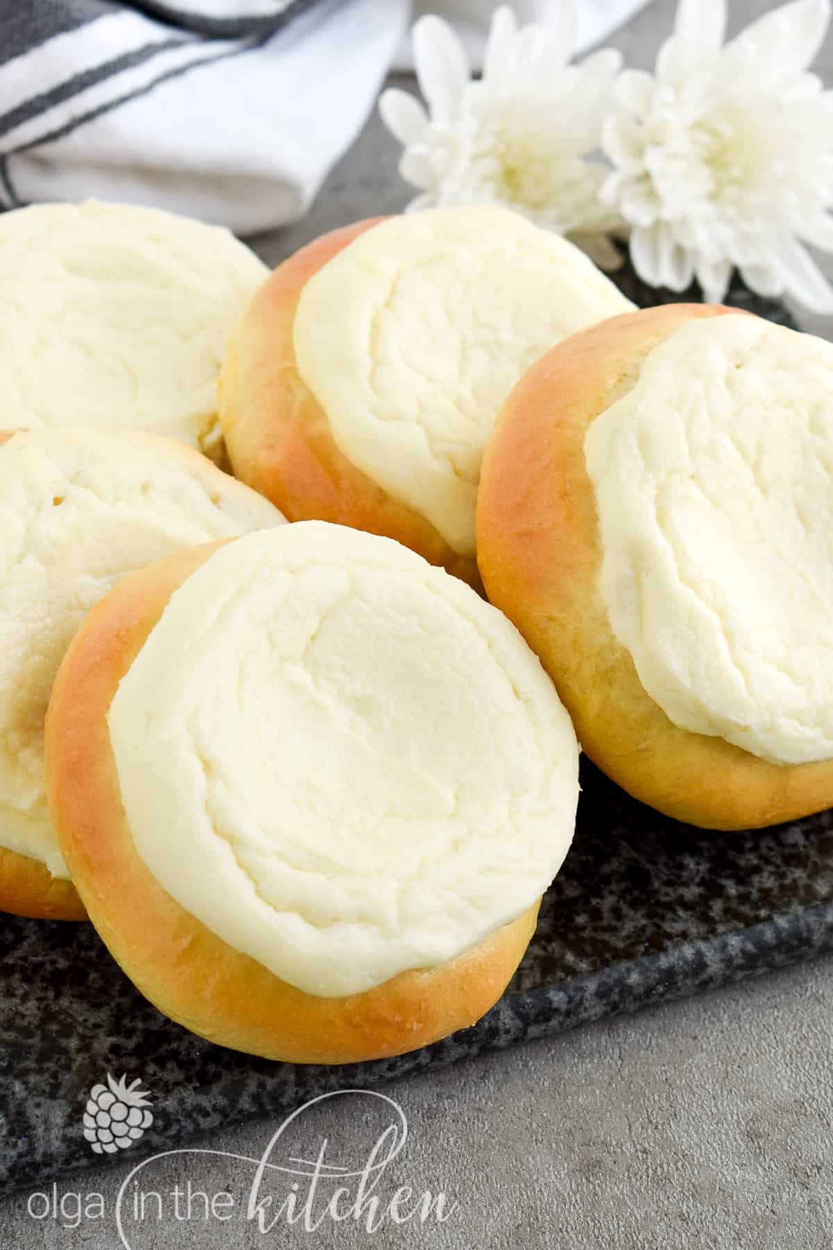 Sweet Cheese Filled Buns (Vatrushka Recipe) - Olga in the Kitchen