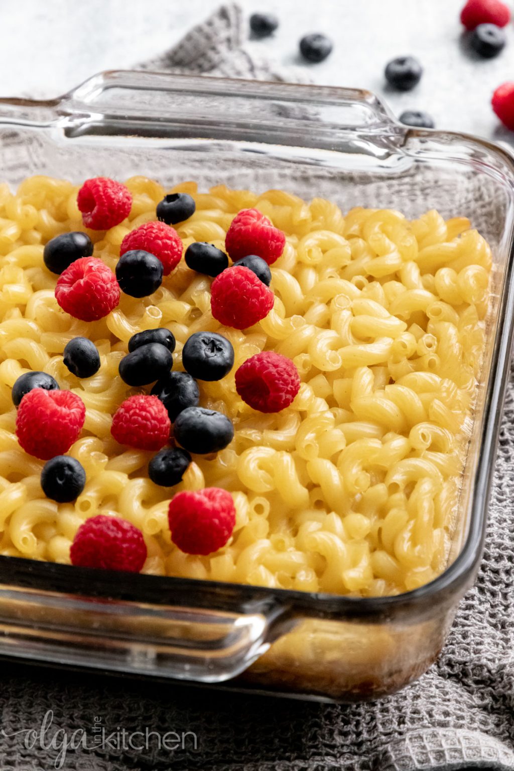 Baked Sweet Pasta Eggs Casserole - Olga in the Kitchen